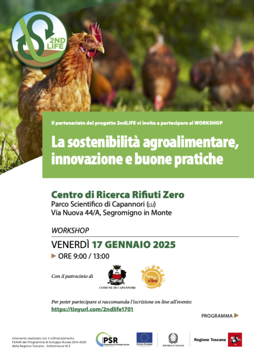 Evento 2ndLife del 17 Gennaio 2025 a Capannori - CiRAA - Centro di ...